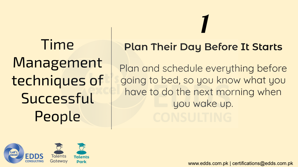 Time Management skills of Successful People - EDDS Consulting